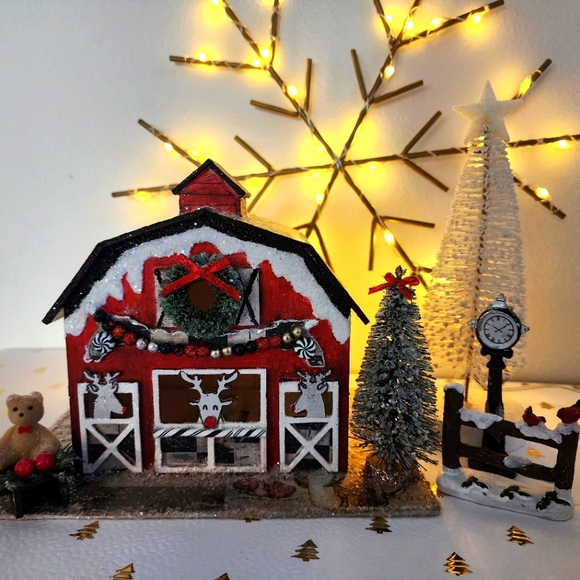 Holiday | Vintage Inspired Upcycled Led Rudolphs Tree Farm Lights Up ...